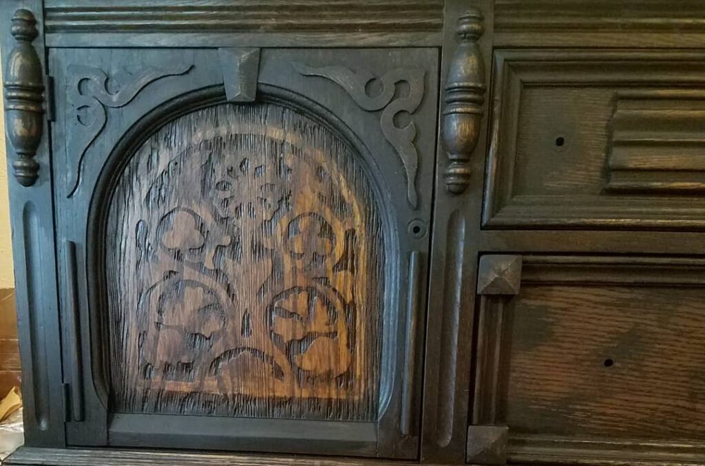 Early 20th Century Jacobean Elizabethan Revival Oak Buffet Makeover ...